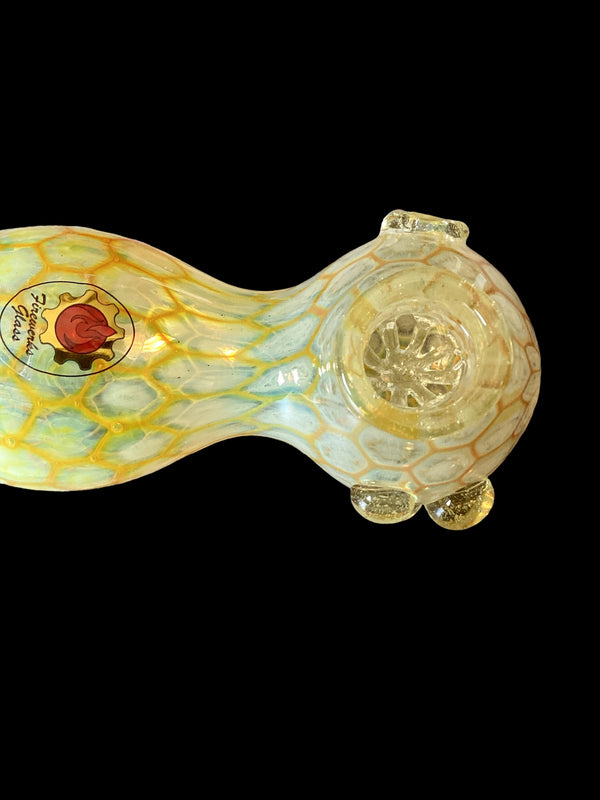 Fumed Yellow Hand Pipe - The Bomb Head Shop