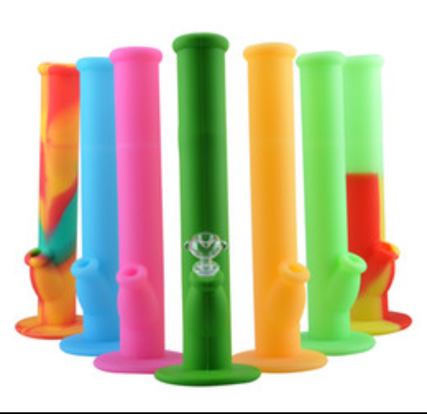 Silicone straight tube water pipe – The Bomb Headshop